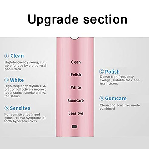 ＲＥＤ－ＮＩ RED-NI Sonic Electric Toothbrush, 4 Free Replacement Heads Included as Gifts Ideal for Adult Children and Couples Use USB Fast Charging Waterproof Toothbrush,Model: ET201 (Blue)