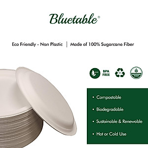 Paper Bowls Disposable 12 oz Bulk - Good For Hot Soup Chili - Compostable Biodegradable Bowl – Made from 100% Sugarcane, Eco Friendly Bagasse Bowls Natural [100 Pack]