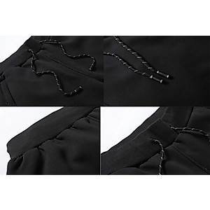 FASKUNOIE Men'Sherpa Fleece Pants Casual Cotton Heavy Winter Warm Loose Golf Running Active Sweatpants Orange Red