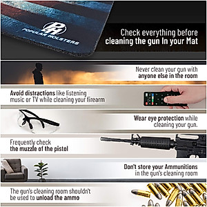 Gun Cleaning Mat for all Guns by PH - Gun Mat Measures 12"x36"x 3 mm - Oil and Solvent Resistant Padded Non-Slip - Compatible with Rifles - Small to large Pistols - Workbench Mat for Firearm (2ndAmnd)