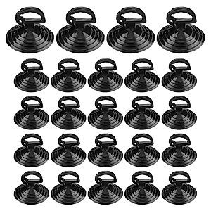 gunhunt 24 PCS Car Windshield Suction Cup, Car Glass Small Fixed Bracket, Pull Ring Sun Visor Suction Cup, Car Universal Windshore Retainer (Black)