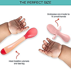 Grabease Toddler Utensils Baby Utensils Baby Forks for Self Feeding, BPA-Free & Phthalate-Free for Baby & Toddler, 1 Set, Blush