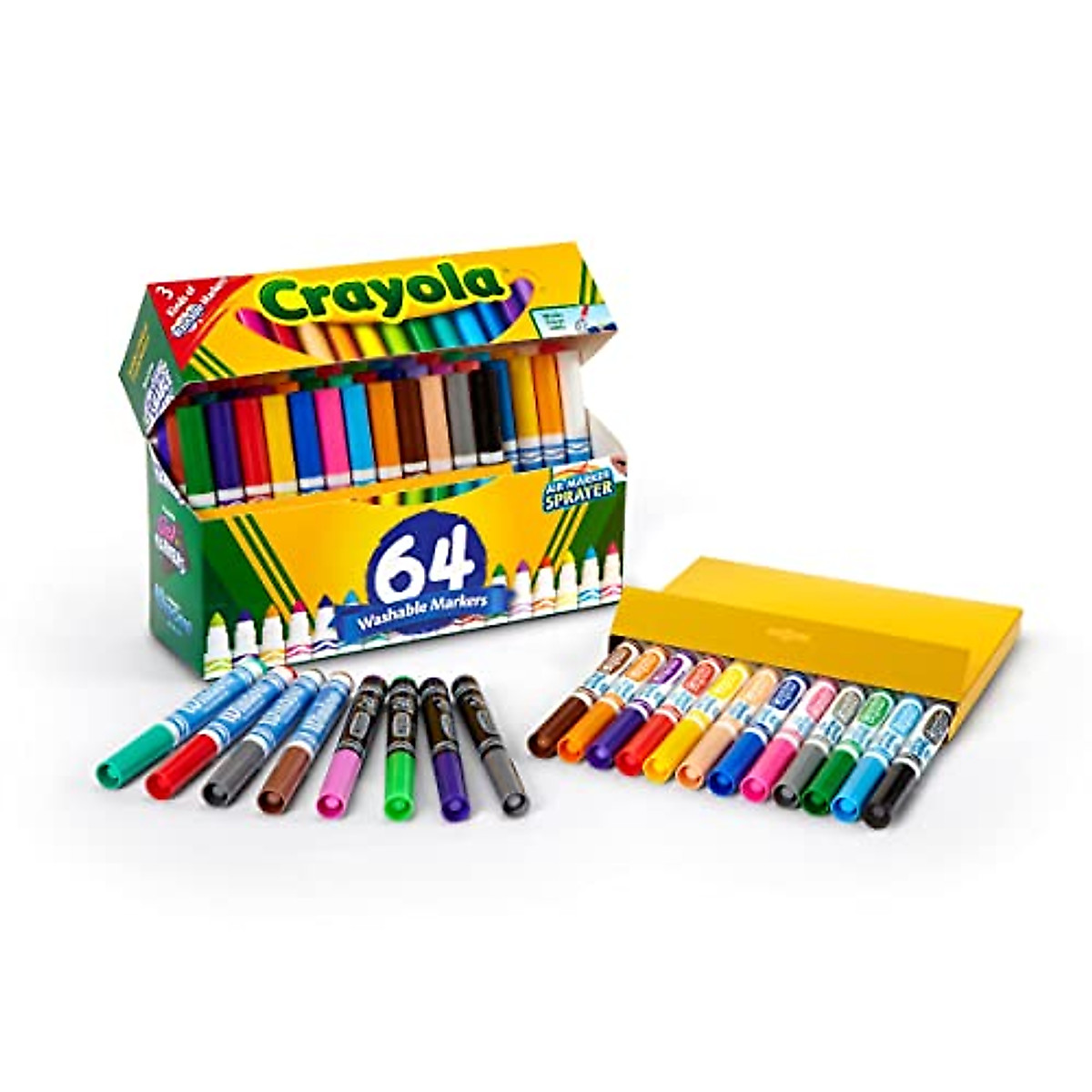 Crayola Washable Marker Set, School Supplies, Gel, Window, Broad Line Markers, 64ct