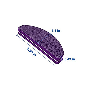 20 PCs Nail Buffers, Double Sided Nail Files Buffer Blocks 100/180 Grit Portable Washable Sanding Buffing File Arc Shape (Purple)