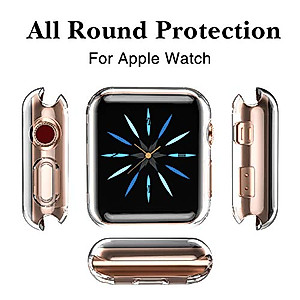 GEAK for Apple Watch Case 40mm Series 6 Series 5 with Screen Protector, 3 Pack Soft Transparent TPU All-Around Protective Case for iWatch Series 4 40mm (3Clear)