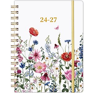 2024-2027 Monthly Planner - 3 Year Monthly Planner/Calendar 2024-2027, Jul. 2024 - Jun. 2027, 2024-2027 Monthly Planner, 6.3" x 8.4", 36 Monthly Calendar with Tabs + Back Pocket - Flowers
