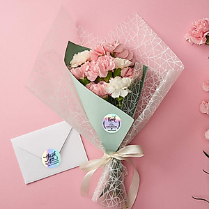 600 Thank You for Supporting My Small Business Stickers Thank You Label Stickers Holographic Silver Roll Adhesive Business Labels Rainbow Holo Stickers for Boutiques Shop Wrapping Supplies (1.5 Inch)