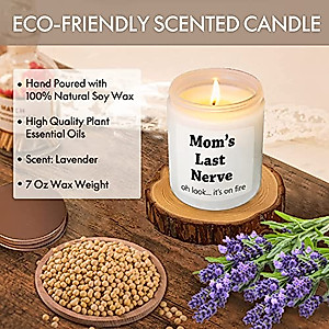 Gifts for Mom from Daughter Son, Best Mom Gifts, Funny Birthday Gifts for Mom Mother Women, Mothers Day Gifts, Thanksgiving Gifts, Christmas Gifts, Moms Last Nerve Scented Candle Gift