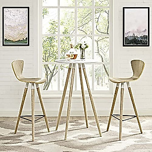 Modway Track 24" Contemporary Modern Round Bar Table in White