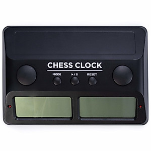 Digital Chess Clock - Customizable Chess Timer for Professional, Tournament Play - Incremental Time Control Fischer Clock - Also Great for Scrabble, Shogi, Go, and Other Competitive Board Games