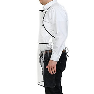 Waterproof Apron With Pockets For Women And Men. Chef, Server, Hairstylist, Dishwasher in Transparent/Clear/Black/White