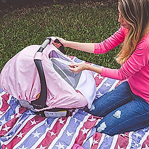 Car Seat Covers for Babies Girls Car Seat Canopy Stroller Cover for Spring Autumn Winter Car Seat Cover Infant Girl Babies Stretchy and Kick Proof with Net Multi Use Soft & Breathable