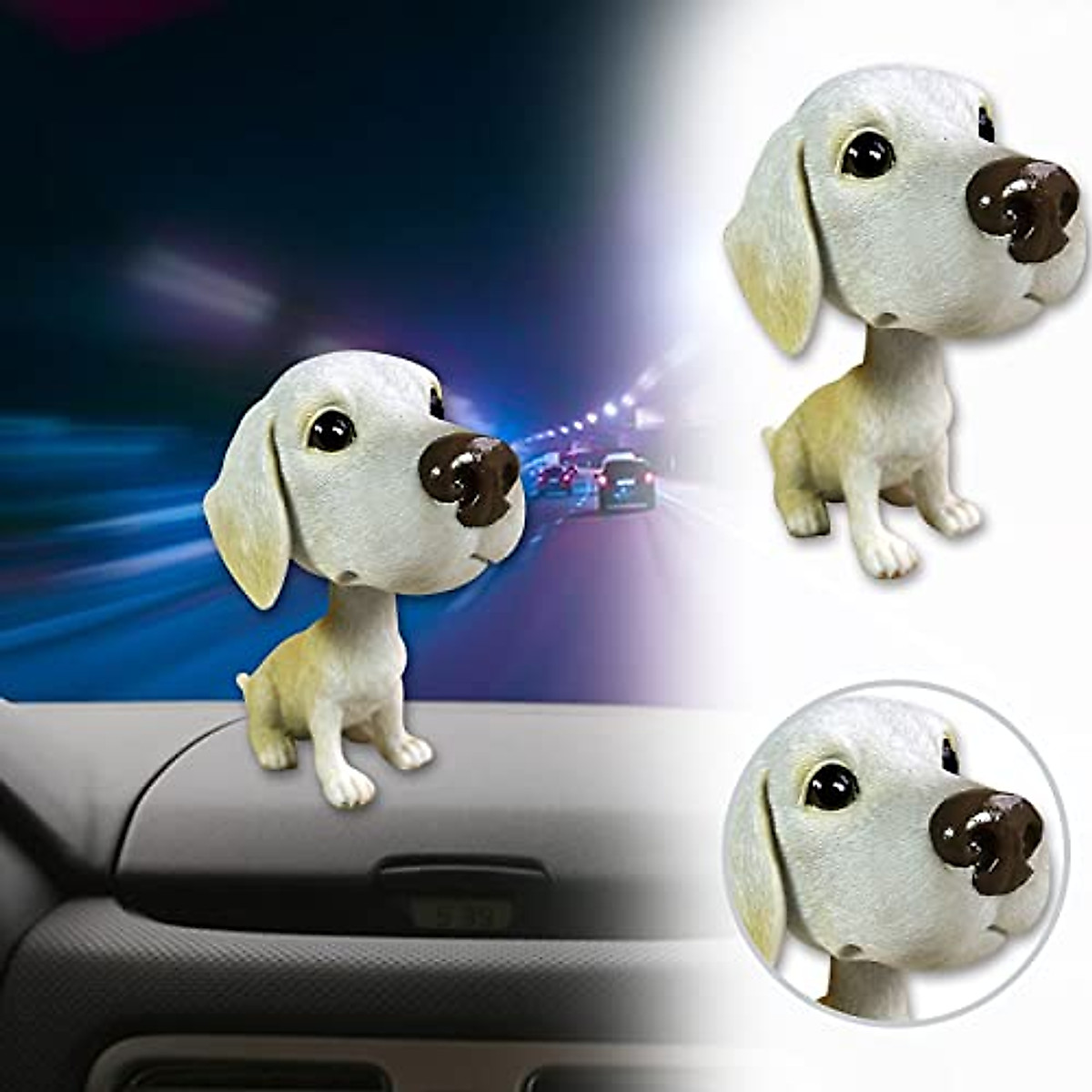 Leutsin Puppy Bobble Head Dogs Bobbing Heads Car Dash Puppy Car Decoration Personalized Bobblehead Dolls, Cool Bobbleheads for Car Dashboard Ornaments Figure Gift, Car Interior Accessories