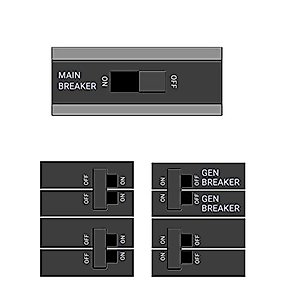 Generator Interlock Kit Compatible with Eaton Cutler Hammer Generator BR and CH Series 150 or 200 Amp Panel, 1 1/4–1 7/16" Spacing Between Main Breaker and Generator Circuit Breakers