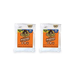 Gorilla Hot Glue Sticks, Mini Size, 4 in Long x .27 in Diameter, Clear Adhesive, All Temperature, Long Term Hold, 75 Count, Clear, (Pack of 2)