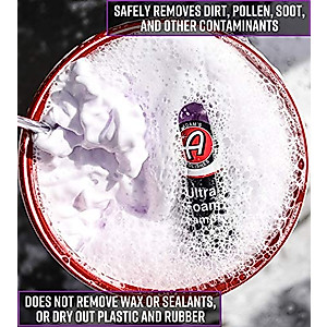 Adam's Polishes Ultra Foam Shampoo 16oz - Our Most Sudsy Car Shampoo Formula Ever - pH Neutral Formula for Safe, Spot Free Cleaning - Ultra Slick Formula That Wont Scratch or Leave Water Spots