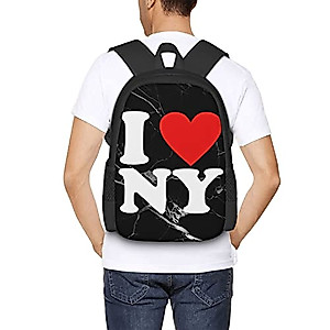 Suriohl-I-Love-NY-New-York-Backpack, Laptop Backpack Gym Bags Black School Bookbags Travel Daypack For Women Men Teens