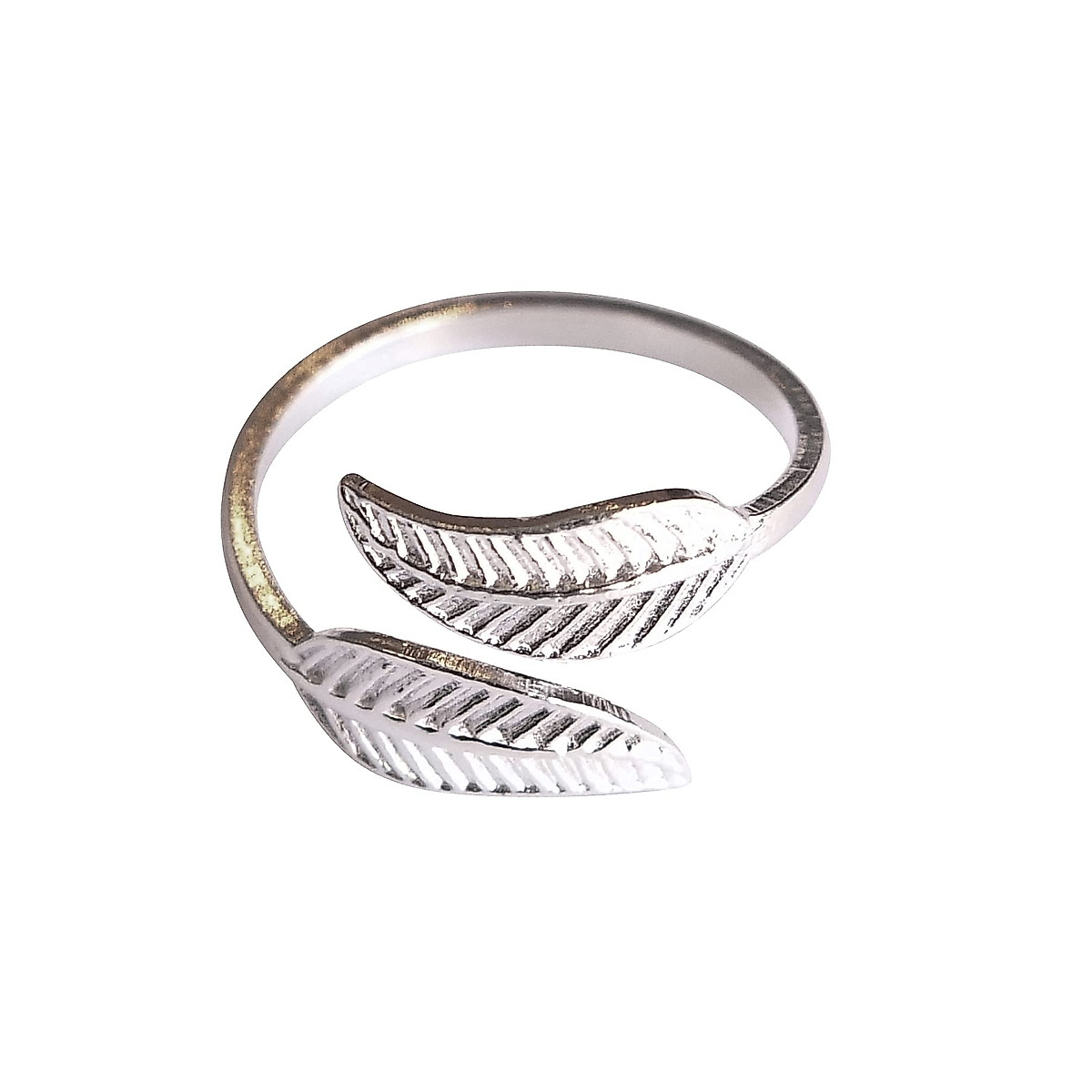 Handmade Silver Leaf Wrap Adjustable Toe Ring, 925 Sterling Silver, Classic Floral Open Toe, Pinky or Knuckle Rings for Women, foot bare jewelry, By MiYa Jewelry Creations