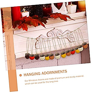 BCOATH 12pcs Pine Cone Pendant Christmas Decor Christmas Ornaments Mini Wreath Felt Acorn Pom Craft Acorn for Autumn Christmas Tree Acorn Miniature Acorns Wool Felt Pendants Plush Acorns
