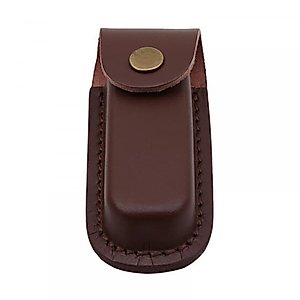 MiOYOOW Folding Knife Sheath, Portable Leather Knife Sheath Waterproof Compact Draw Knife Holster for Outdoor Hunting Camping Hiking