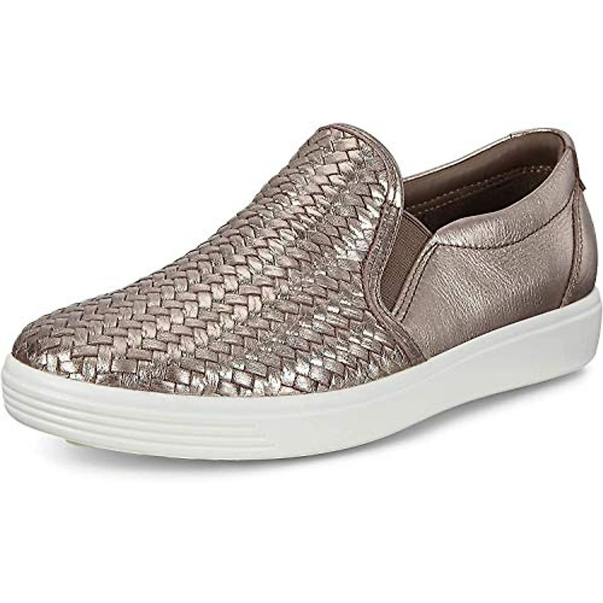 ECCO womens Soft 7 Woven Slip on 2.0 Sneaker, Stone Metallic, 7-7.5 US
