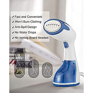 Steamer for Clothes, 1200 Watts Portable Handheld Garment Fabric Wrinkles Remover, Auto-Off, 30-Second Fast Heat-up, 260ml Large Detachable Water Tank