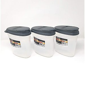 3 Plastic Containers & Lids 3-Piece Set 54oz Cereal Grain Dispenser Dry Food Storage Container & Organizer BPA Free Freezer Safe