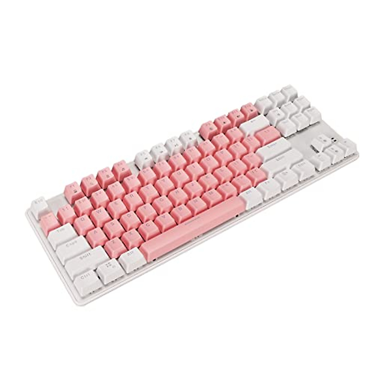 Antiheavy Shadow Wired USB Mechanical Keyboard Gaming Keyboard 87 Keys RGB Backlit Keyboard for PC (Pink White)