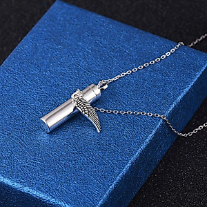 925 Sterling Silver Minimalist Urn Pendant Ash Necklace - Memorial Ashes Keepsake Exquisite Cremation Jewelry