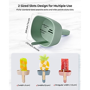 4Pack Drip-Free Silicone Popsicle Holders, AODISTUCE Popsicle Holder with Straw | with 2 Slots Fit Standard & Wide sized sticks Drip Free Popsicle Stick Holder Popsicle Drip Catcher
