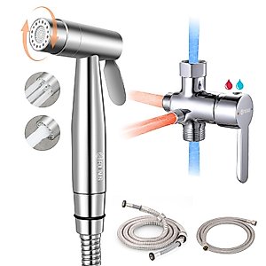FOLINUS Hot and Cold Bidet Sprayer for Toilet, Bidet Warm Water with Dual Function Bidet Sprayer and Mixing Valve for Feminine Wash, Personal Hygiene, Pet Shower