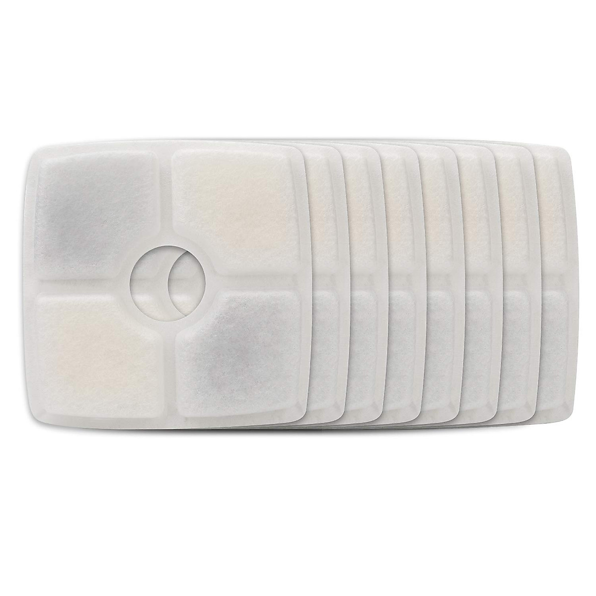 Vekonn 8-Pack Elliptical Cat Water Fountain Filters for Stainless Steel Top Pet Fountain