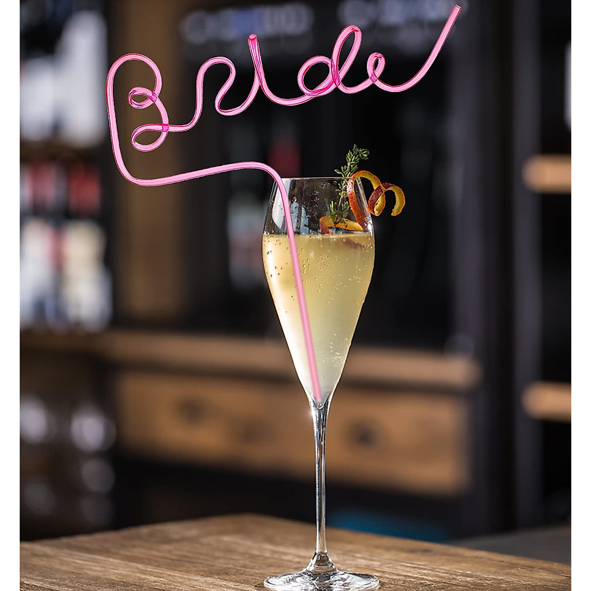 JRAINYE 8 Pcs Bride Straws for Bachelorette Party, Pink Plastic Drinking Straw Crazy Sipping Bridal Shower Decorations to Be Gift Party Supplies Wedding Girls Night Out, White