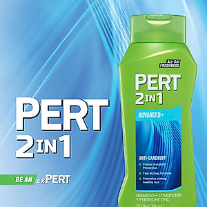 Pert Anti-Dandruff 2 in 1 Shampoo and Conditioner - Advanced Shampoo Conditioner with 2 Percent Salicylic Acid - Dandruff Shampoo with Zinc - 25.4 oz 4 Pack