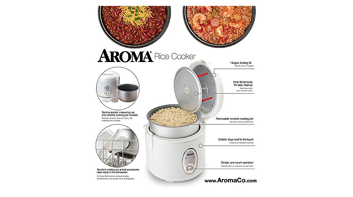Aroma 8-Cup Rice Cooker - Perfectly Fluffy Rice & More