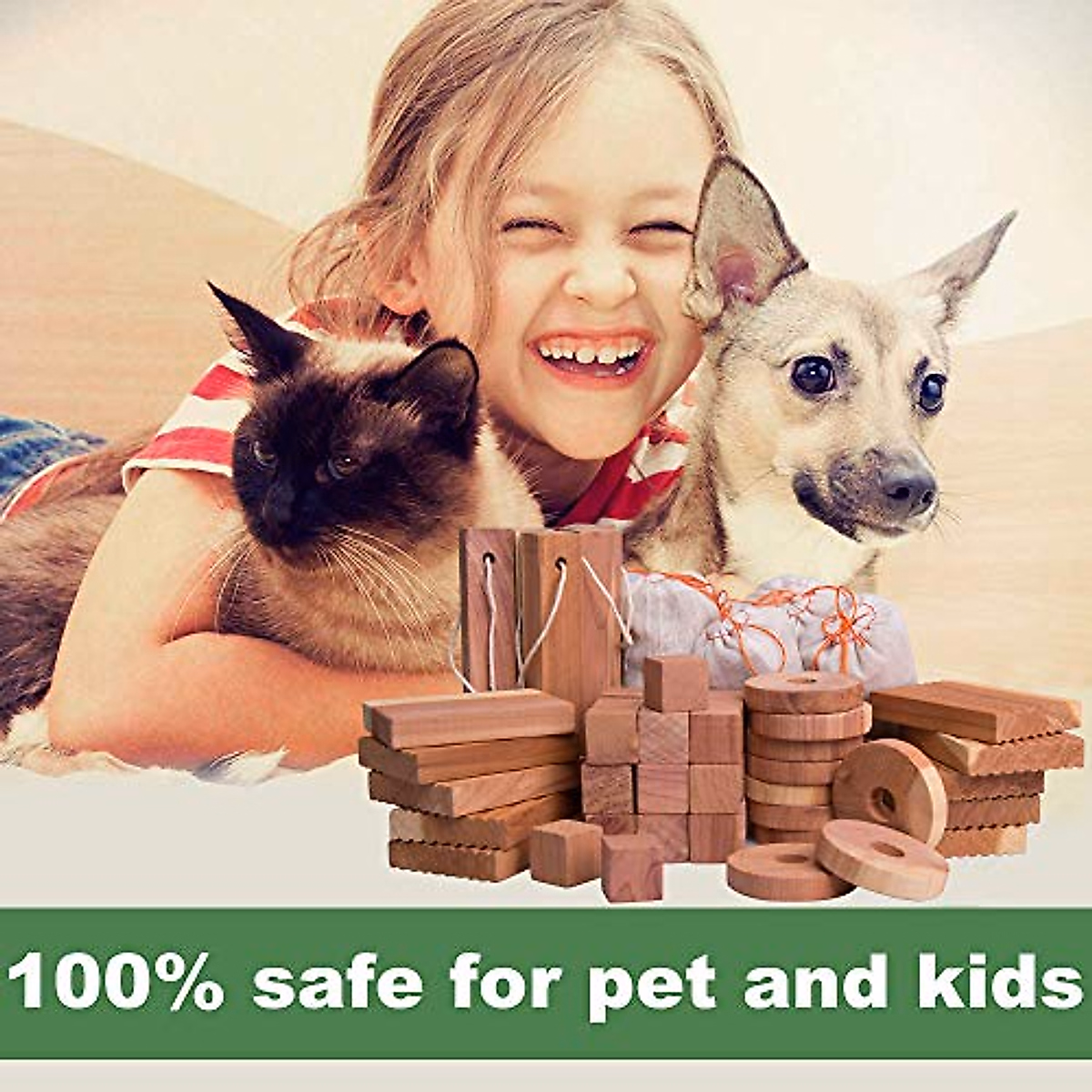 ACMETOP Aromatic Cedar Blocks for Clothes Storage, 100% Natural Cedar Balls Hangers Clothes Protector, Storage Accessories Closets & Drawers (60Pack)