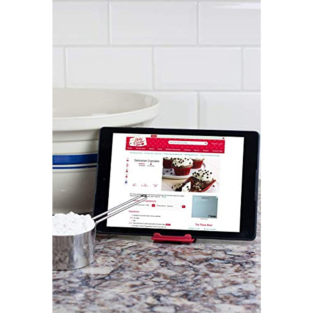 Cestari Recipe Holder Stand for Smartphones and Tablets, Keep Your Phone, Kindle, or iPad Convenient While Cooking - Original Kitchen Gadget Phone and Tablet Stand