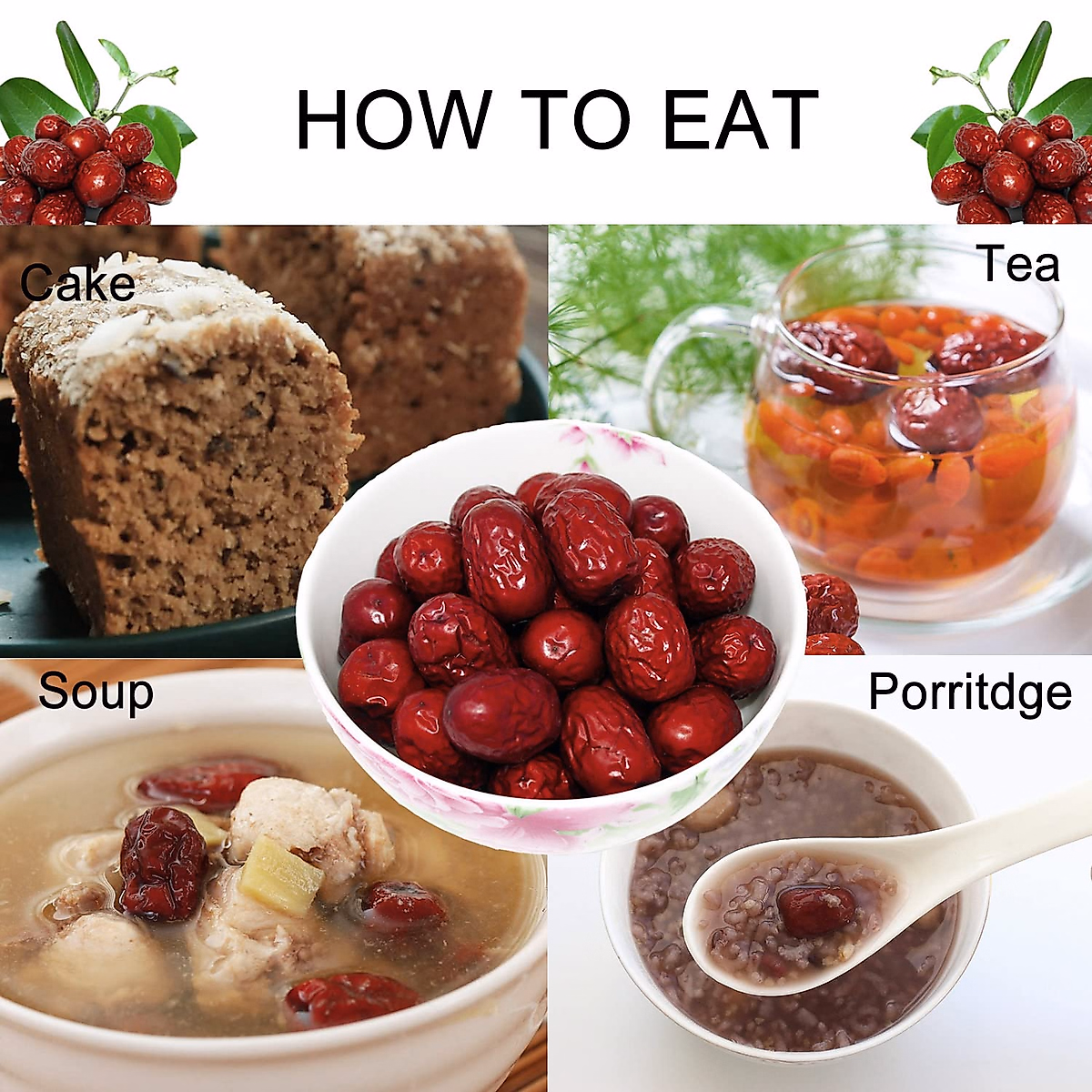 DABC OAK LAND Dried Dates, High Nutrition, High Vitamins, Red Dates, Snack Food, Dried Fruits, Sweet Red Jujube Packaged In USA.特级红枣 (2 Pound)