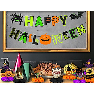 MEILINJIAN 9 Pack Halloween Table Centerpiece Halloween Decorations Honeycomb Centerpieces Halloween Birthday Party Decorations Supplies