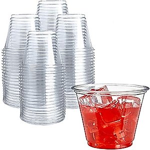 250 Clear Plastic Cups | 9 oz Plastic Cups | Clear Disposable Cups | PET Clear Cups | Plastic Water Cup | Plastic Wine Glasses | Clear Plastic Party Cups | Bulk Plastic Tumblers