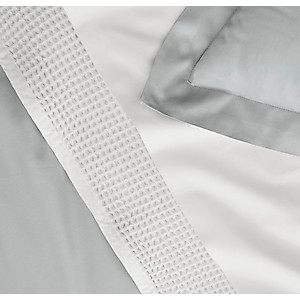 BOLL & BRANCH Percale Hemmed Duvet Set - King/Cal King, Mineral - Luxury 100% Organic Cotton - 1 Duvet Cover, 2 Shams - Crisp, Naturally Cooling Weave