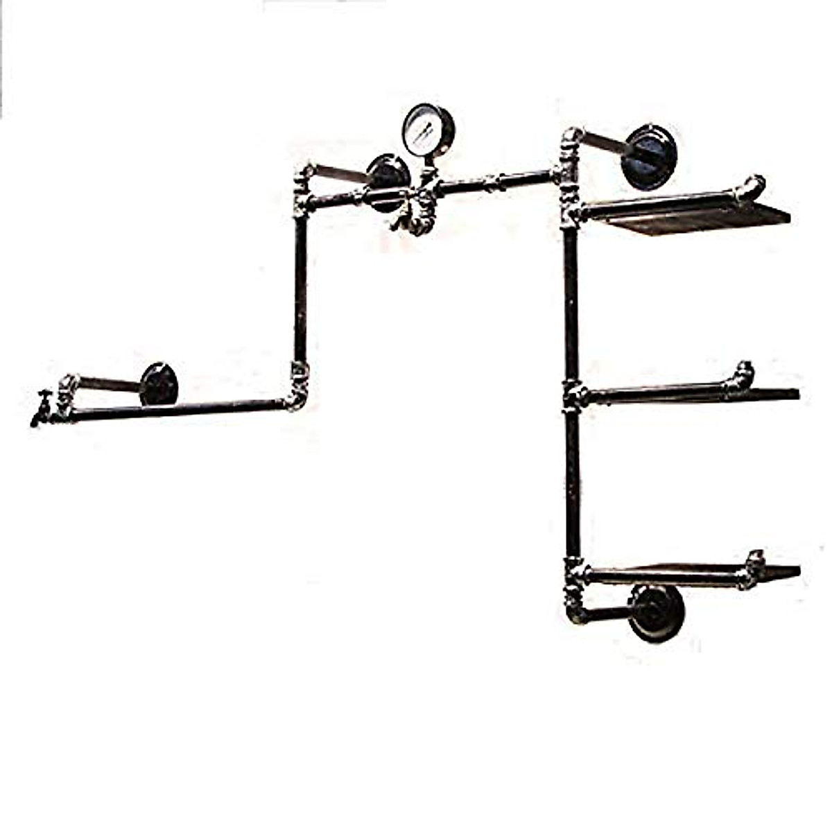 Industrial Vintage Pipe Wall Mounted Clothing Rack Multi-function Garment Store Display Rack Shoes Bag Store Shelves Clothes Hanger