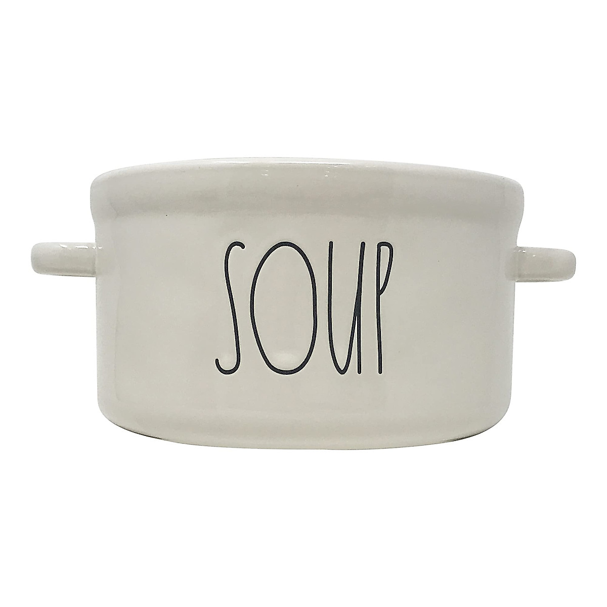 Rae Dunn Ceramic Serving Bowl (3.5" in H x 6" in Diameter, Soup/White/Orange Interior)