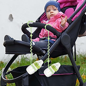 RTMOK (2 Pcs) Sippy Cup Strap Keep Bottles and Sippy Cups Off The Floor, Sippy Cup Holder Strap Suitable for High Chairs, Strollers and Water Bottles- Dishwasher Safe