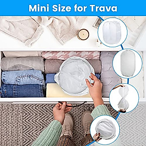 Mesh Pop Up Laundry Hamper - Foldable Laundry Basket with Durable Handles, Folding Mesh Laundry Basket for Dorm, Laundry Room, Bedroom, Rv(White)