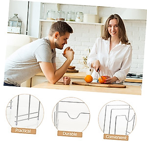 OKUMEYR Chopping Board Rack Pots and Pans Organizer Punch-free Pot Lid Rack Lid Organizer Pots and Pans Pot Lid Holders Countertop Organizer Kitchen Supplies Knives Carbon Steel