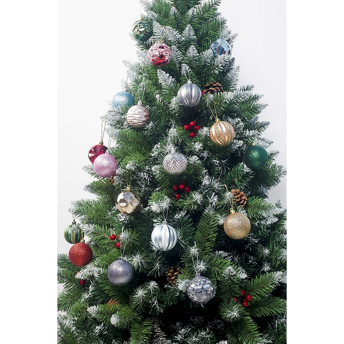 2.36‘’ Christmas Balls Ornaments - 12 Pieces - Christmas Tree Decorations - Silver