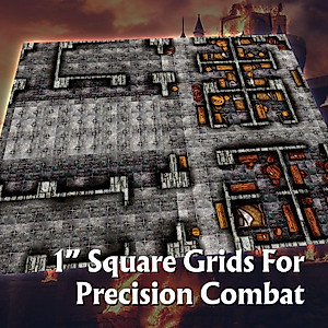 Arcknight The Graystone Castle Roleplaying Battlemaps; 16 Modular RPG Maps in 8 Double-Sided Pages, 1" Square Grid, Modular & Versatile Design for Tabletop Gaming - for D&D, Pathfinder and More