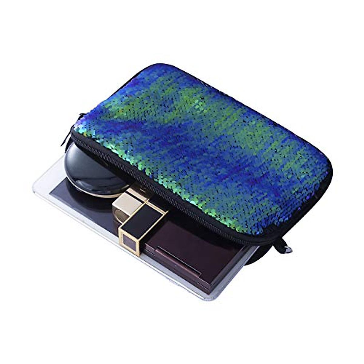 Set of 4 Sequin Clutch for Women Mermaid Flip Purse for Girls Neoprene Crossbody Purse with Detachable Strap Clutch Purses - FUNLAVIE