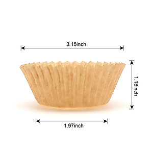 200-Pack Natural Cupcake Liners Unbleached Muffin Liners Greaseproof Paper Baking Cups Standard Size Paper Cupcake Liners for Baking Muffin and Cupcake, Natural Color